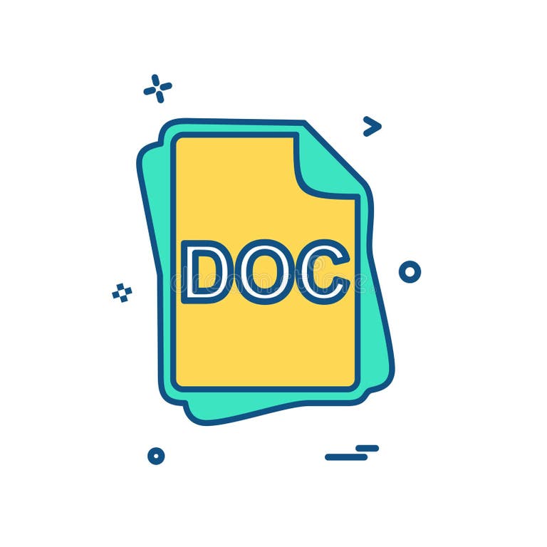 DOC File Type Icon Design Vector Stock Vector - Illustration of concept ...
