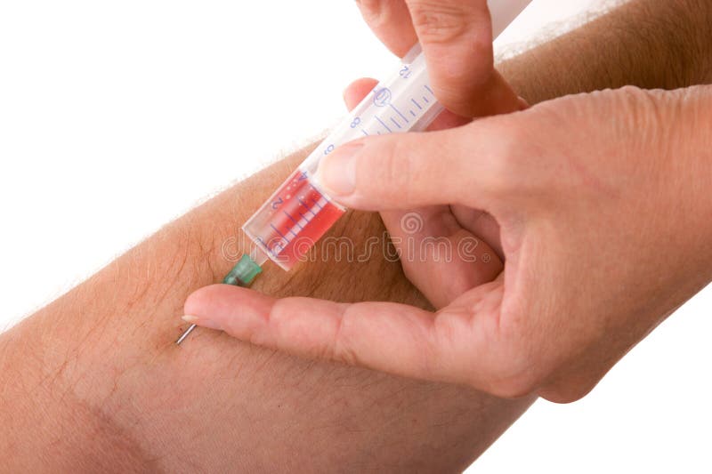 Doc Makes the Patient an Injection into a Vein Stock Photo - Image of ...