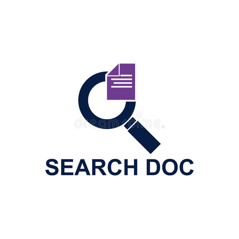 Doc Search Logo Template Illustration Stock Vector - Illustration of ...