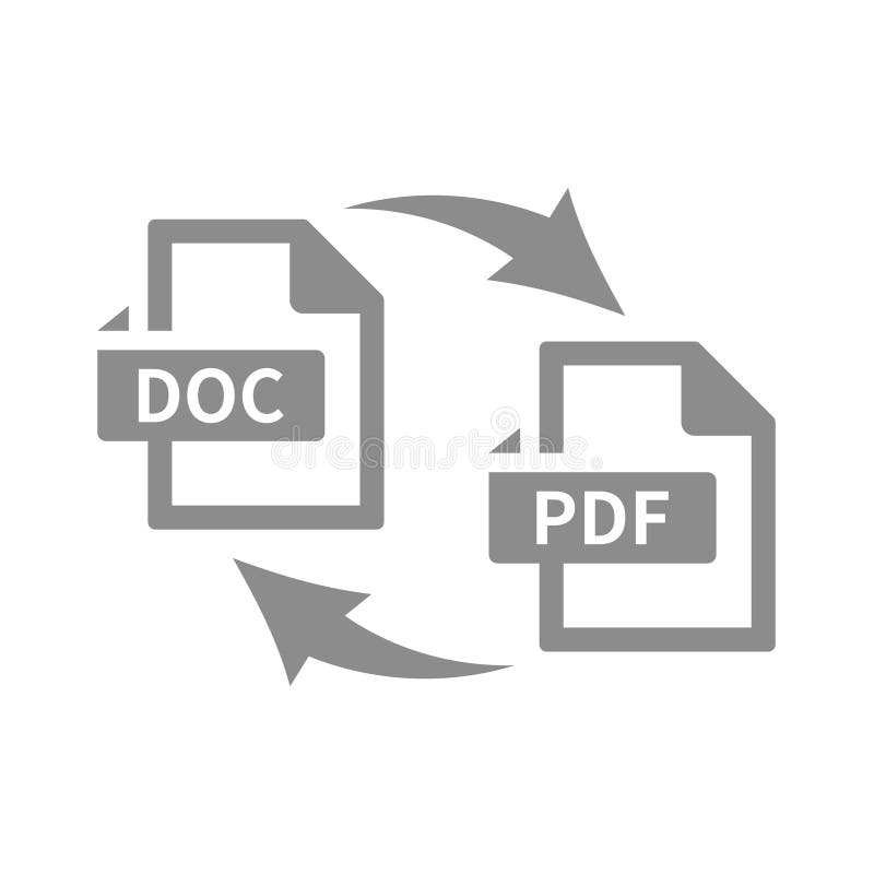 Doc To Pdf Conversion Vector Icon Stock Vector - Illustration of ...