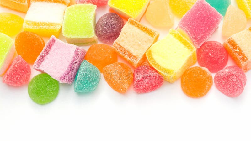 Doce Colorido Colorido Sobre Fundo Branco Foto de Stock - Imagem de ...