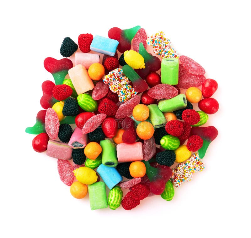 Doces Coloridos Doces, Isolados No Branco Foto de Stock - Imagem de ...