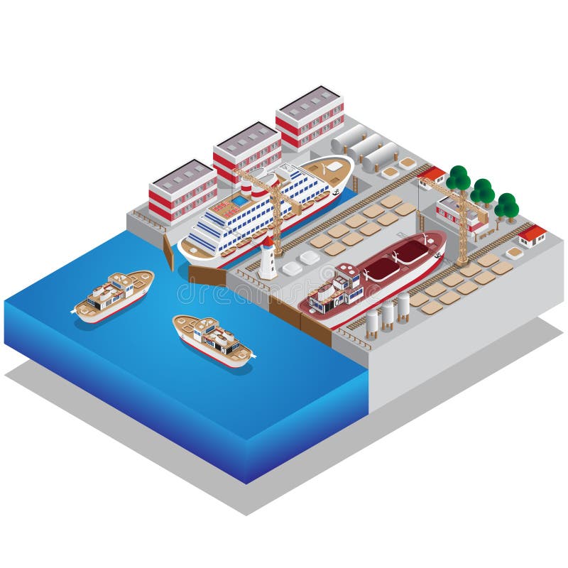 Dry Dock and Ship Repair stock vector. Illustration of computer - 39144580