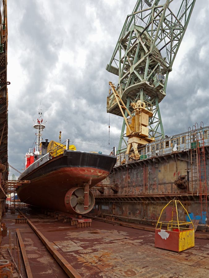 Ship in dry dock stock image. Image of staging, bottom - 30474929