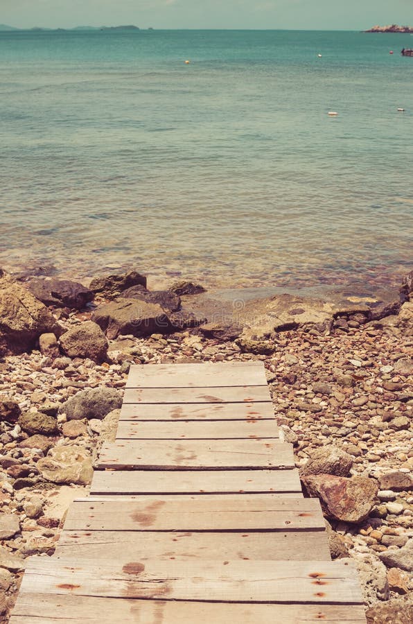 Dock and blue sea vintage stock photo. Image of beautiful - 53862666