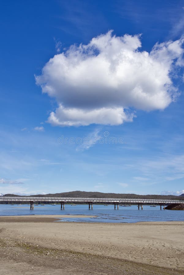 Dock bridge on a sunny day stock image. Image of landscape - 231723781