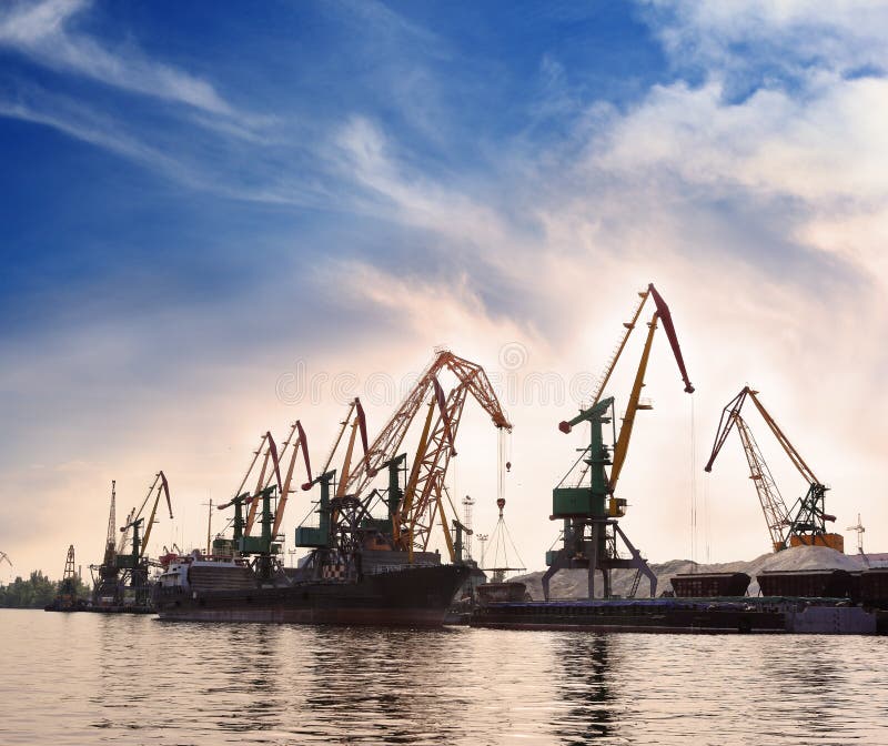 Shipyard at Work, Ship Repair, Freight. Industrial Stock Photo - Image ...