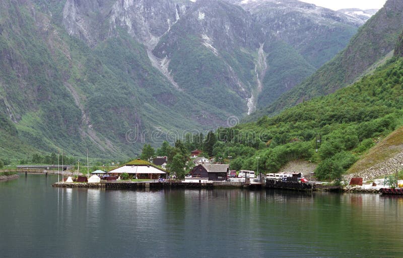 Dock in fiord stock photo. Image of fiord, house, ground - 882182