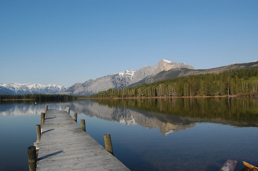 Dock on Lake stock image. Image of cold, trees, rickety - 3286271