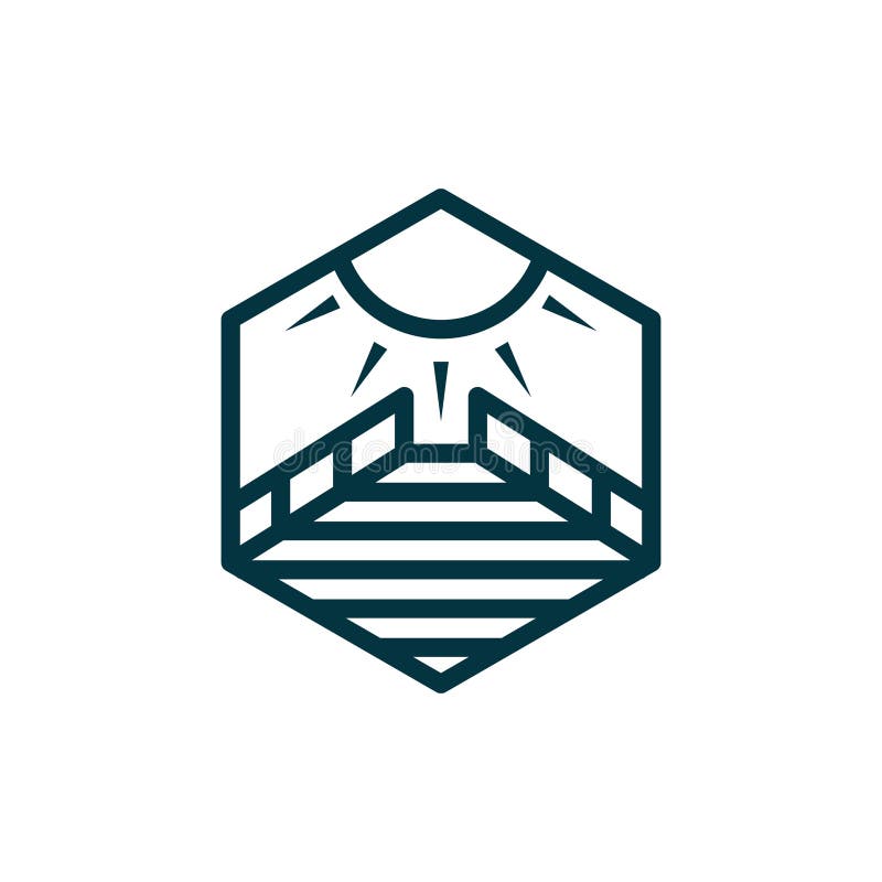 Dock Lake Landscaping Line Modern Creative Logo Stock Vector ...