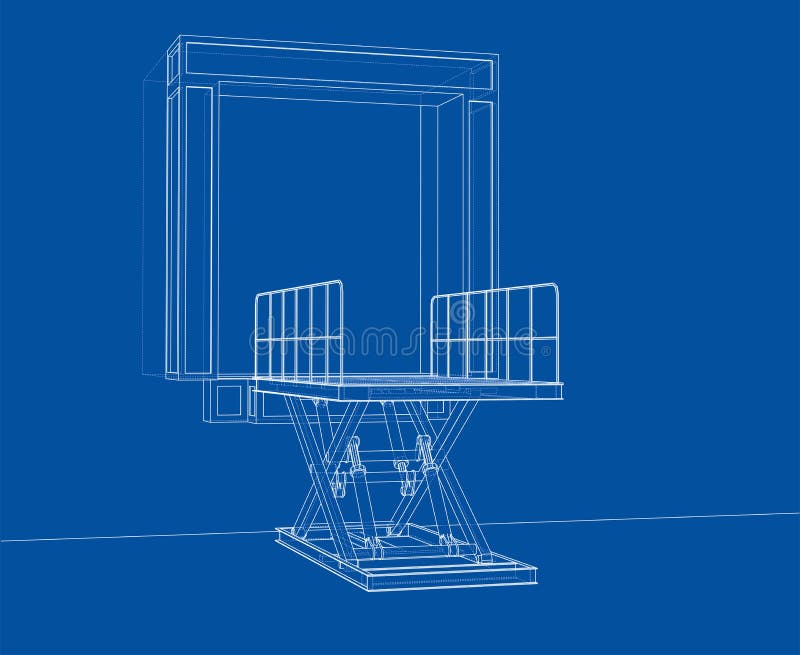 Dock Leveler Concept. Vector Stock Vector - Illustration of blueprint ...