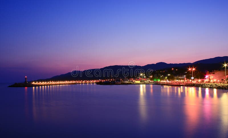 Dock at night stock image. Image of town, ship, pier - 11725339