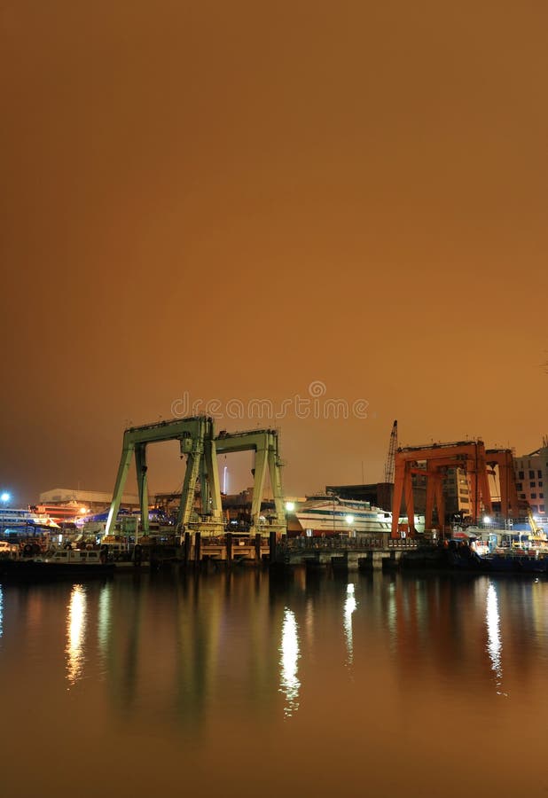 Dock at night stock image. Image of construction, nautical - 12707513