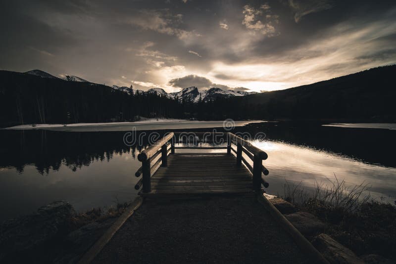 Dock overlook. stock image. Image of national, mountain - 79810901