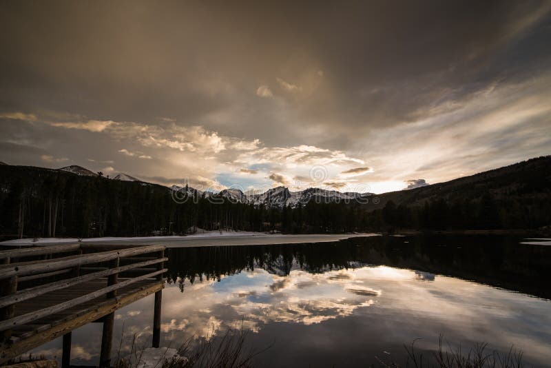 Dock overlook. stock photo. Image of morning, formation - 79819382