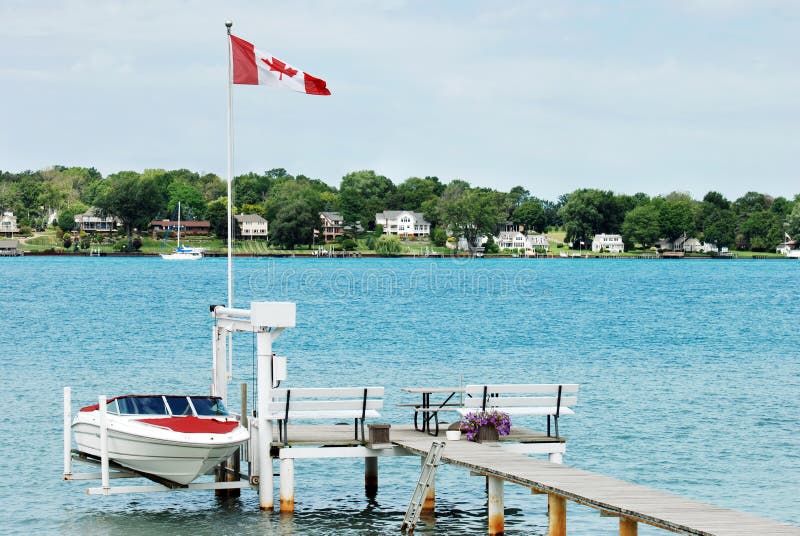 Dock with Speed Boat Stored Stock Image - Image of vacation, wood: 15579815