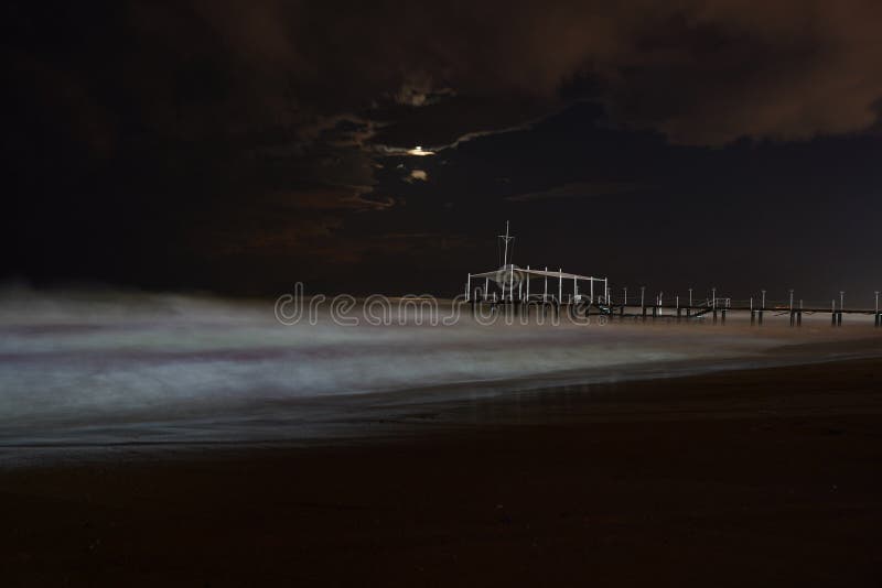 Dock in Stormy Night stock photo. Image of danger, seascape - 316568464