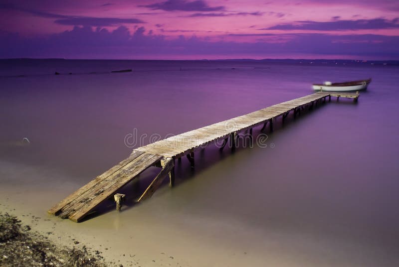 Purple Sunset stock photo. Image of wood, empty, horizon - 22036880