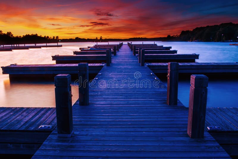 Dock at Sunset stock photo. Image of horizon, outdoor - 52381786