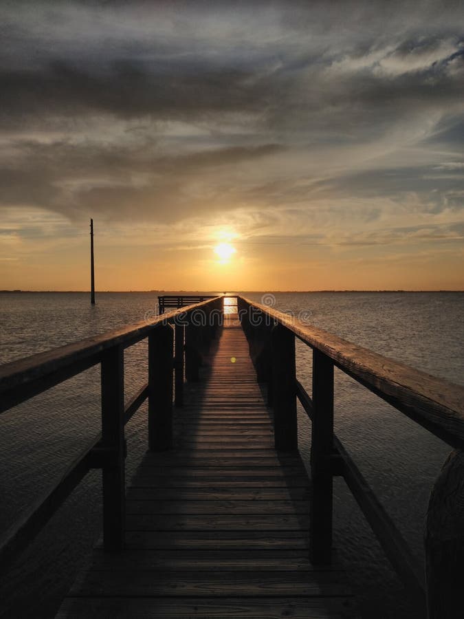 Dock Water Peace Joy Sunset Beach Florida Stock Photo - Image of peace ...