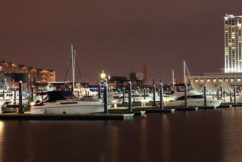 Docked Boats in Baltimore Inner Harbor Stock Photo - Image of boat ...