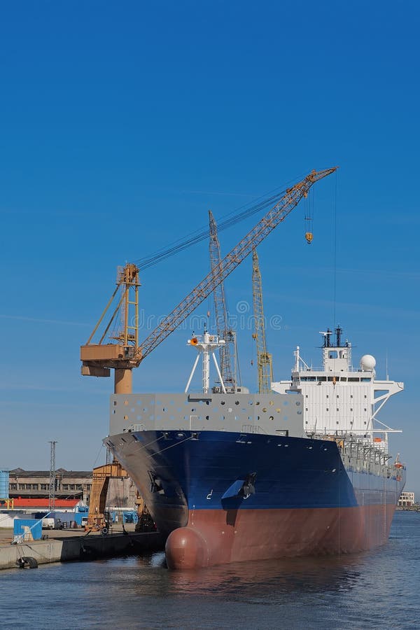 Docked Cargo or Container Ship Stock Image - Image of docked ...