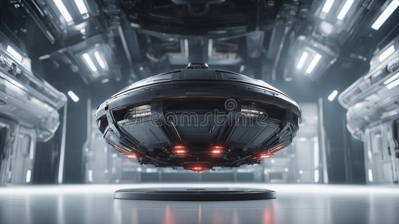 Docked Space Ship 15 Digital Render of an Alien Space Ship Isolated on ...