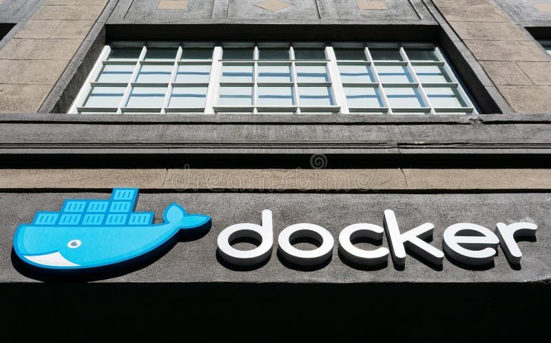 Docker Sign at Company Headquarters in Silicon Valley Editorial ... Docker Sign at Company Headquarters in Silicon Valley Editorial ...