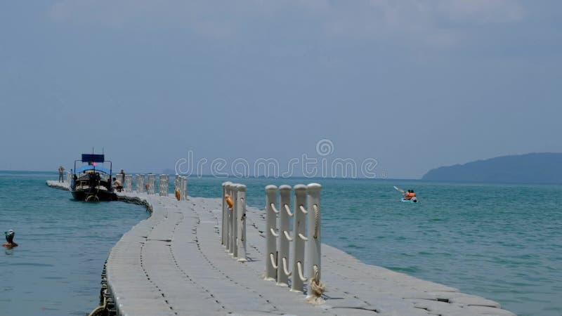 Floating Container Bridge by the Sea Stock Video - Video of krabi ...