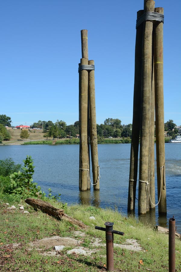 Docking pyles stock image. Image of pyles, pair, river - 77945291