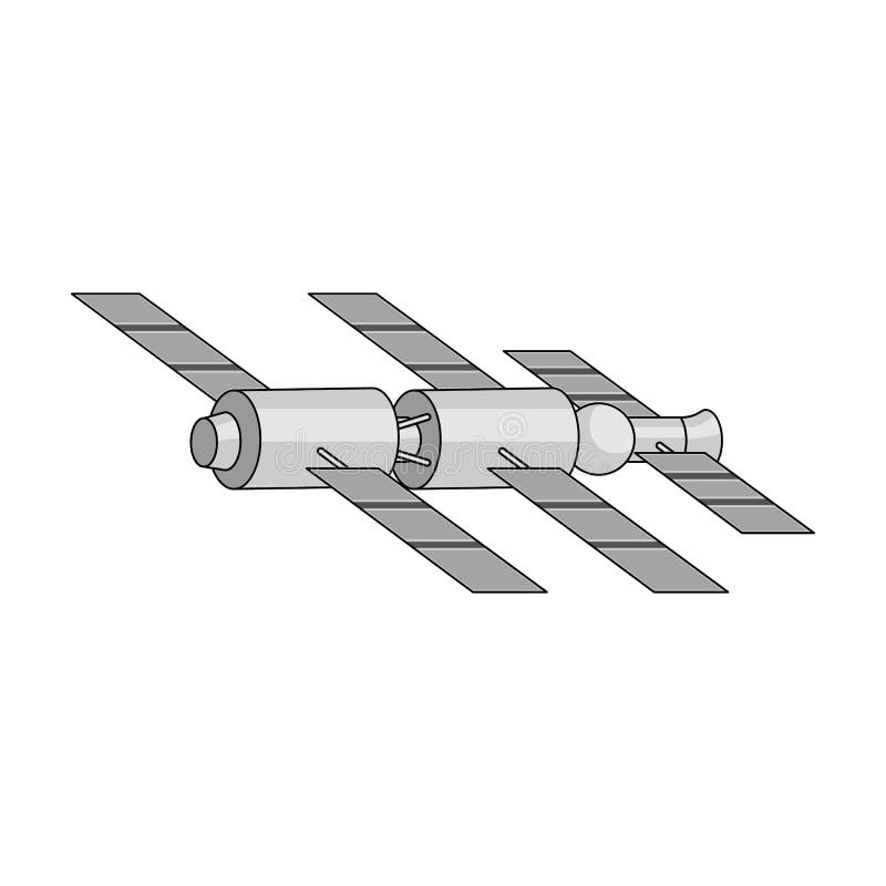 Docking of a Space Station in Orbit. Space Technology Single Icon in ...