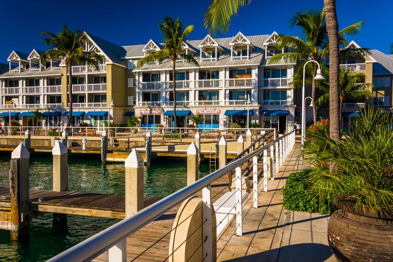 Docks and Buildings on the Waterfront in Key West, Florida. Editorial ...