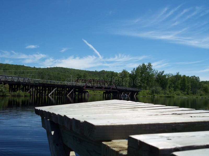 Docks and a Rail Bridge stock photo. Image of docks, trees - 13174