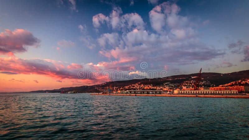 Docks of Trieste stock image. Image of business, commerce - 83692415