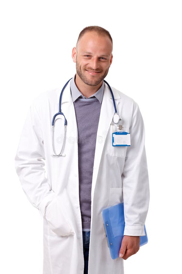 Docteur beau Smiling photo stock. Image du isolement - 40569578