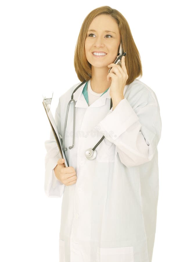 Docteur On The Phone De Femme Photo stock - Image du pharmacien, couche ...