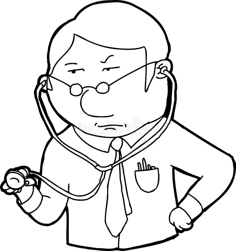 Docteur sérieux Outline illustration de vecteur. Illustration du ...