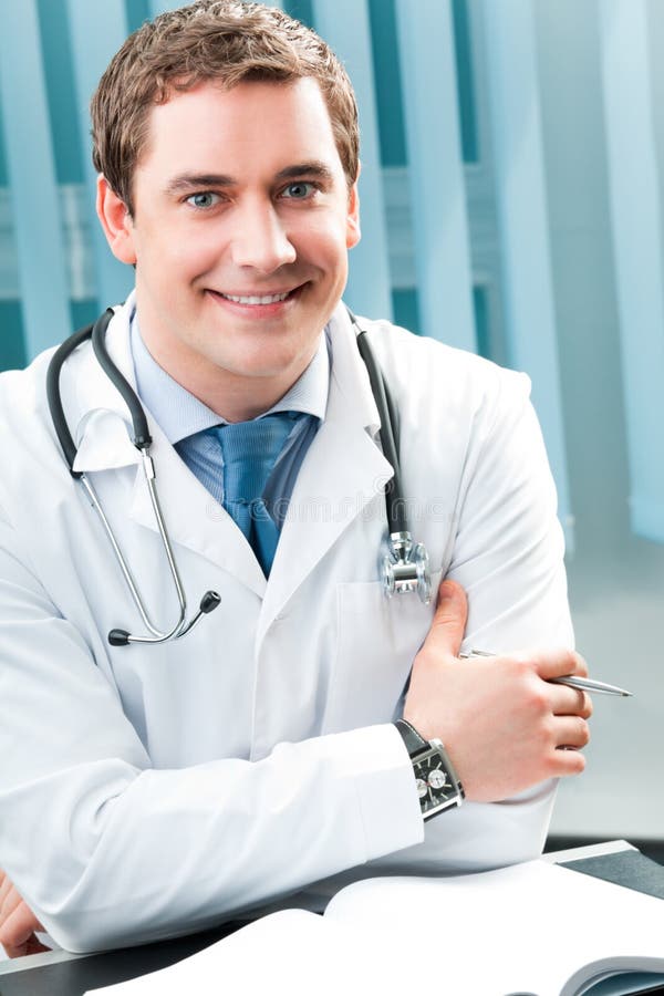 Happy Young Male Doctor Man Smile Handsome Stock Photo - Image of ...