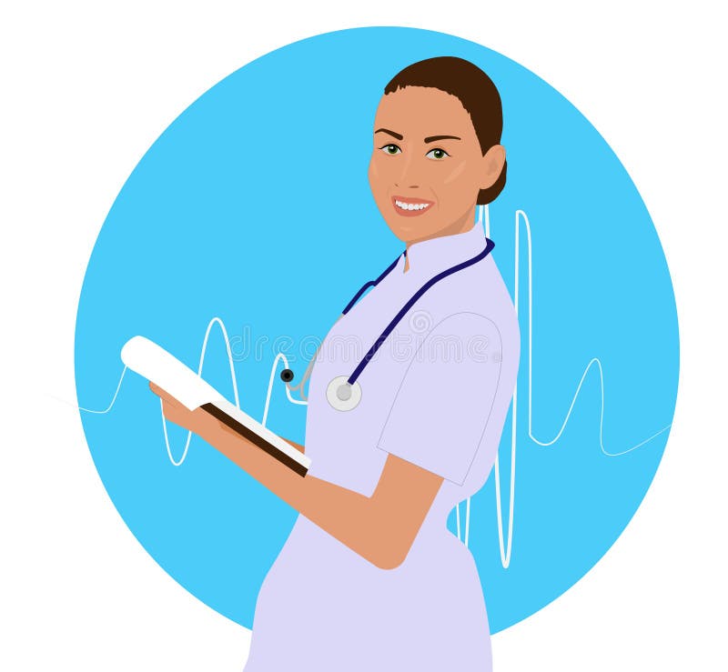 Illustration of a Female Doctor Angel in the Mask Stock Vector ...