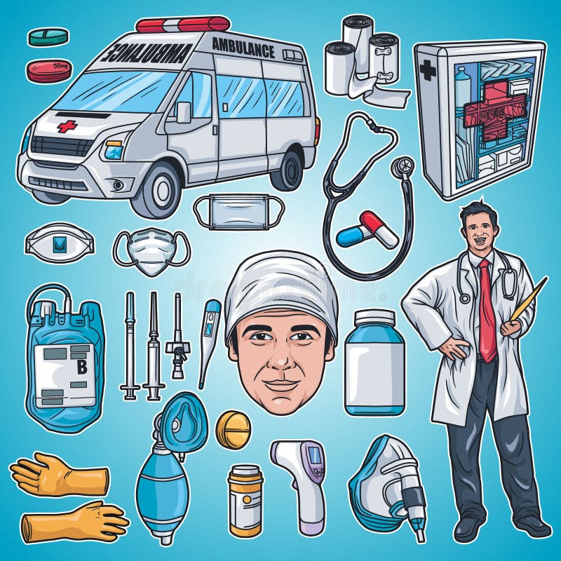 Doctor Pack Illustration stock vector. Illustration of injection ...