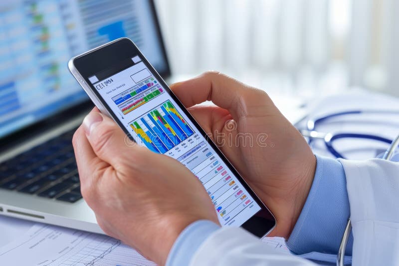 Doctor Analyzing Medical Data - Health Data Management - Visual Data ...