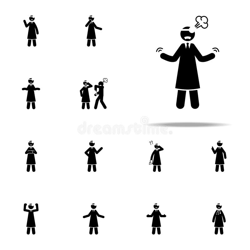 Doctor Angry Emotion Avatar. Physician Evil Emoji. Vector Illustration ...