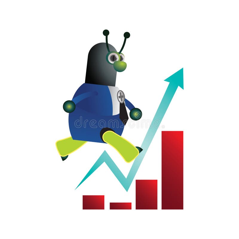 Doctor Ant on Bar Graph. Vector Illustration Decorative Design Stock ... Doctor Ant on Bar Graph. Vector Illustration Decorative Design Stock ...