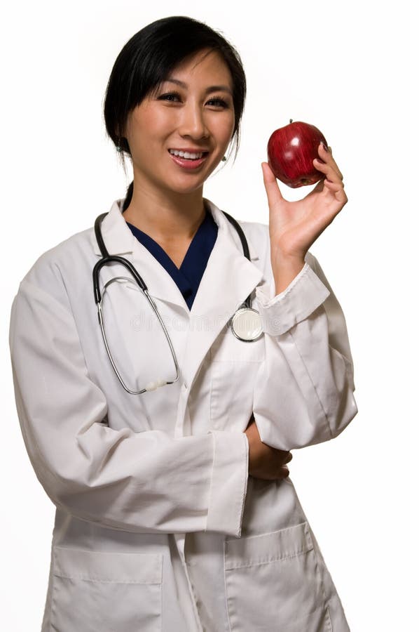 Doctor with apple stock photo. Image of professional, prescription ...