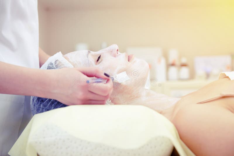Doctor Applying Cosmetologists Mask Stock Image - Image of patient ...