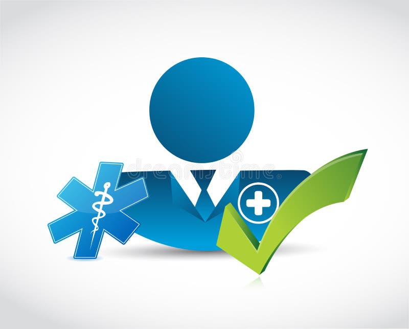 Doctor and Approval Check Mark. Isolated Stock Illustration ...