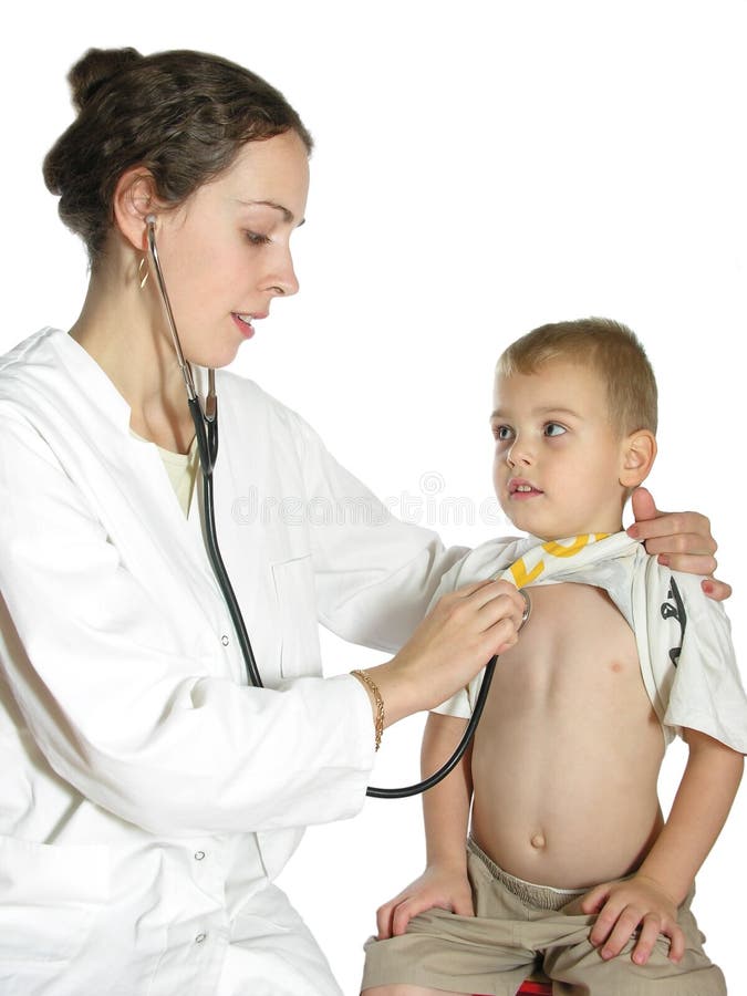 Doctor Assessing Patient by Stethoscope Stock Image - Image of children ...