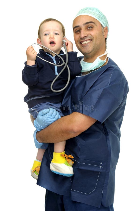 Doctor and baby stock photo. Image of medical, medicine - 9539666