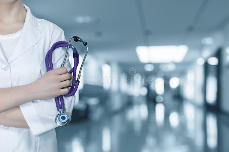 The Doctor the Backdrop of the Hospital Hallway Stock Image - Image of ...