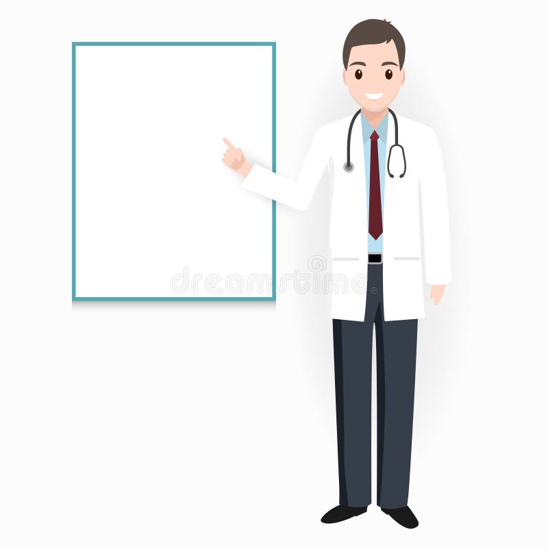 Doctor with Billboard Adn Medical Presentation Icon Stock Vector ...